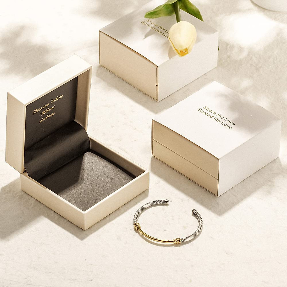 WISTIC Gold Bracelet Bangle for Women Silver Mixible Cable Wire Cuff Twisted Chunky Polished Bracelet for Stainless Steel Vintage Adult Jewelry