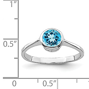 925 Sterling Silver Blue Topaz Ring Gemstone Fine Jewelry For Women Gifts For Her