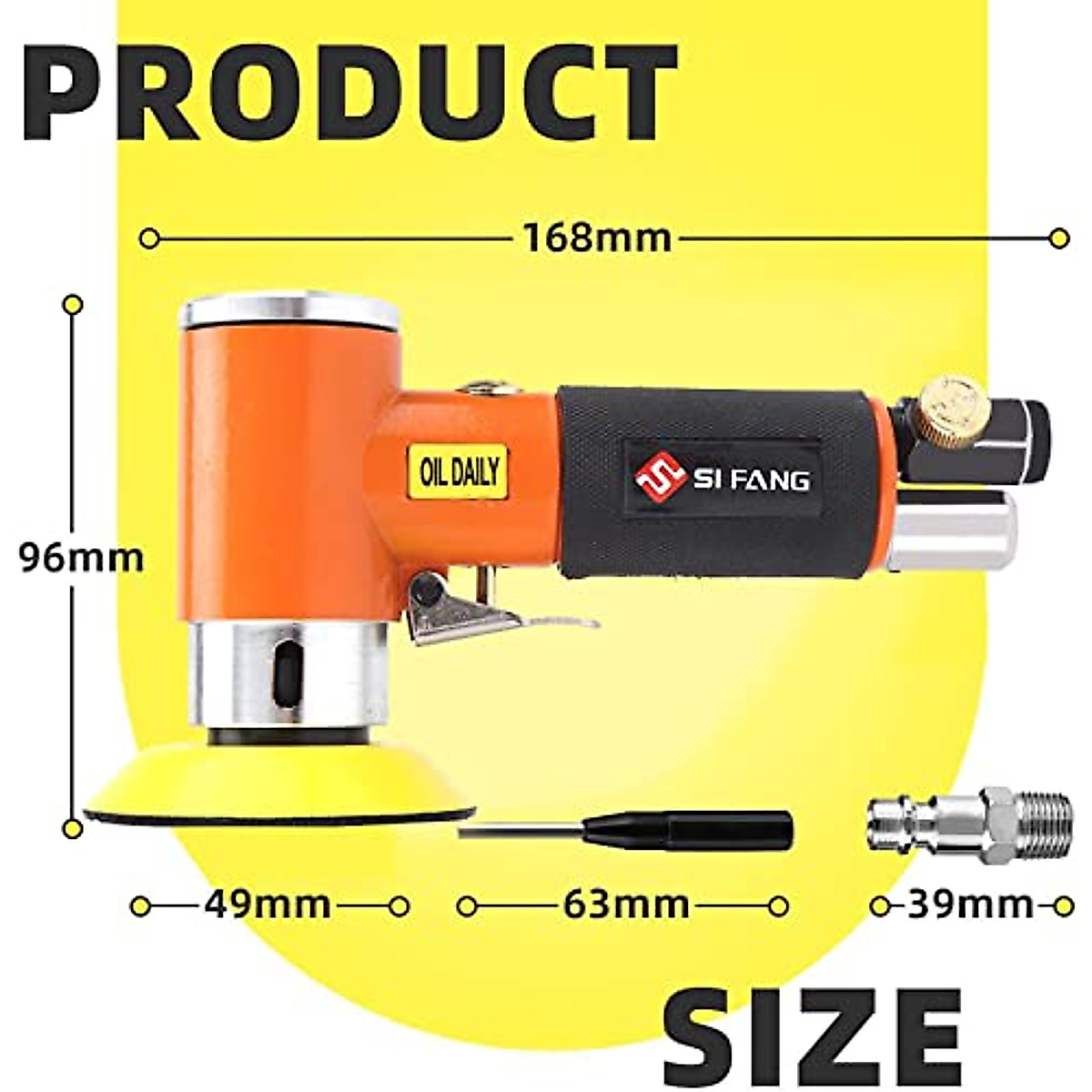 SI FANG® Mini Air Sander 1" 2" 3", Air Sanders for Auto Body Work 20,000RPM High Speed Mini Polisher, Pneumatic Sander, Polishing/Sanding Kit 51 PCS