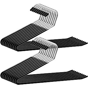 Pant Hangers 10 Packs, Royalhanger Metal Open Ended Hangers Skirt Hanger Strong Durable Space Saving Jeans Trouser Hangers with Non Slip Rubber Coating