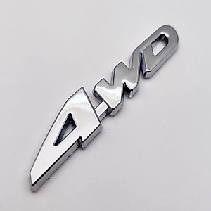 1Pcs Chrome Metal 4WD Rear Tailgate Trunk Badge 4x4 Car SUV Emblem Sticker Decal (Silver)