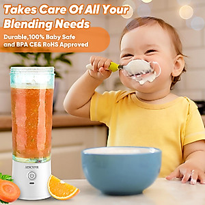 AXNCVFVR Portable Blender for Shakes and Smoothies 20oz USB-C Rechargeable Personal Size High Speed Mini Mixing Juicer,for Shakes and Nut, Juice, Vegetables Baby Food
