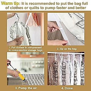 5PCS Large Hanging Vacuum Storage Bags, Reusable Space Saver Vacuum Seal Storage Bags for Clothing with Hand Pumps, Hanging Sealer Bags for Coats, Suits, Jackets and Quilts (27"×44")