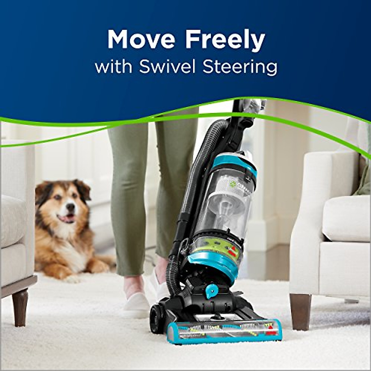 BISSELL 2254 CleanView Swivel Rewind Pet Upright Bagless Vacuum, Automatic Cord Rewind, Swivel Steering, Powerful Pet Hair Pickup, Specialized Pet Tools, Large Capacity Dirt Tank