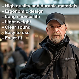 HQRP 2-Pin Headset with Earpiece & Microphone Compatible with Motorola RDV-5100, RDV-2020, RDU-2020, RDU-2080D, RDU-4100, RDU-4160D, RDV-2080D, RDV-5100 + HQRP Sun Meter