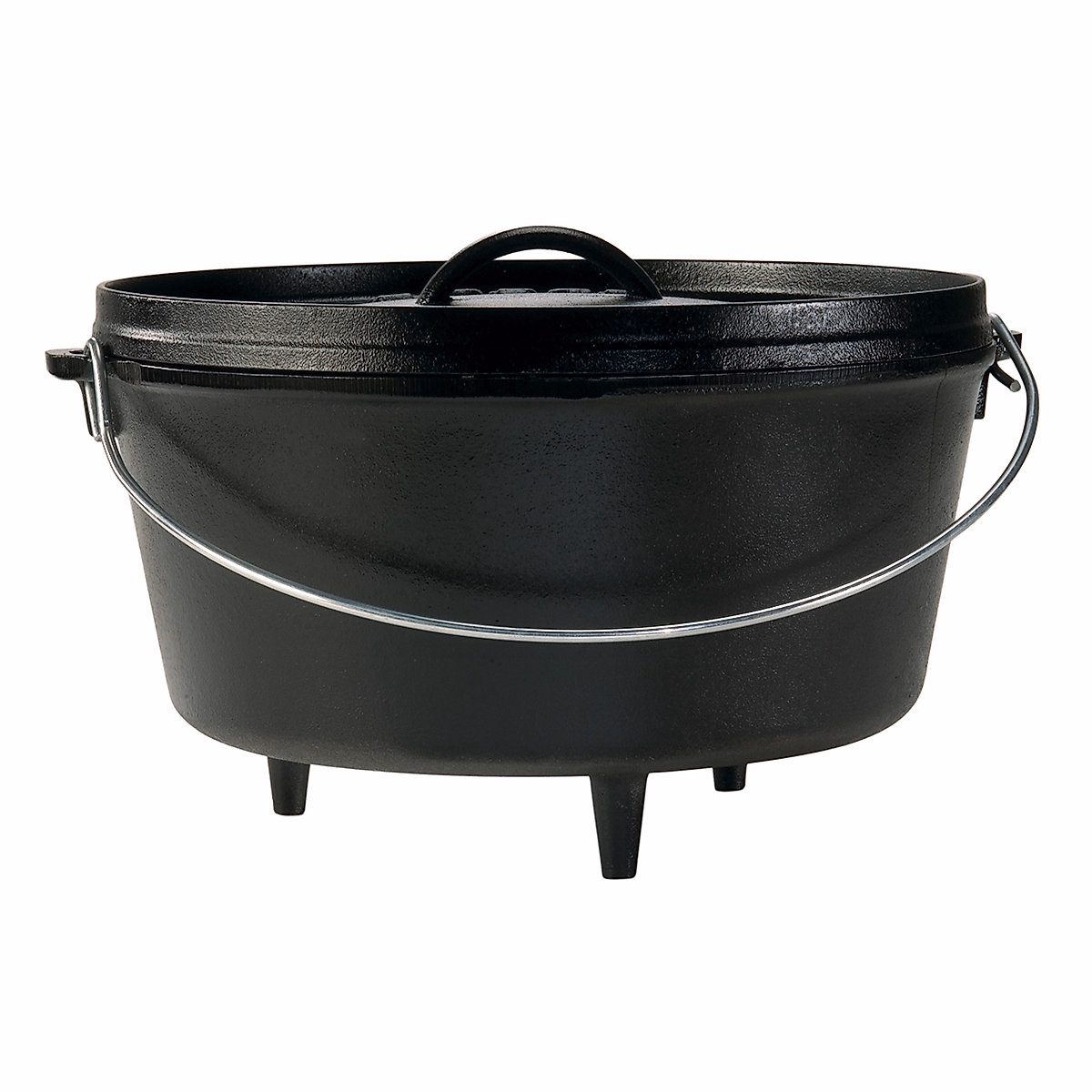 Lodge 8 Quart Pre-Seasoned Cast Iron Camp Dutch Oven with Lid - Dual Handles - Use in the Oven, on the Stove, on the Grill or over the Campfire - Black