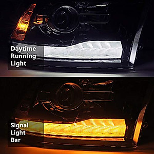 ModifyStreet Black For 09-18 Ram 1500/10-18 Ram 2500/3500 Headlights Replacement Kit( Not Fit with Stock projector Headlights