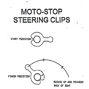 MOTO-STOP transom saver 4 13/16" Trim Rod Spacing skeleton - 2 piece. For motors with 2 trim rods, kit includes steering clips and a canvas bag.