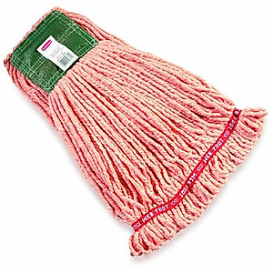 Rubbermaid Commercial Products Web Foot Shrinkless Mop Head Replacement, Medium, Orange, Heavy Duty Industrial Wet Mop For Floor Cleaning Office/School/Stadium/Lobby/Restaurant
