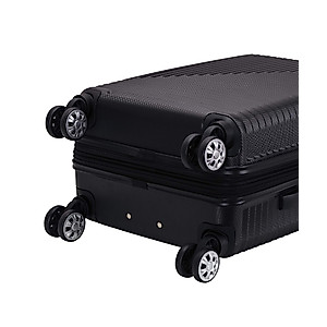 Rockland Star Trail Hardside Spinner Wheel Luggage, Black, Carry-On 20-Inch