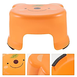 Toddmomy Kids Stools Cartoon Step Stool Toilet Footstool Anti- Skid Foot Stool Bathroom Step Stools Pregnant Stool Helper for Kitchen Bathroom Potty Supplies Orange Plastic Foot Stool