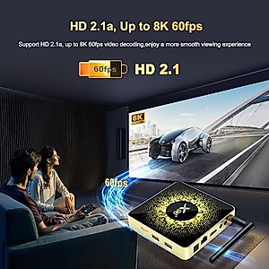 SHYSKY X96 X10 8K Ultra HD Android TV Box Android 11.0 Amlogic S928X LPDDR4 8GB RAM 64GB ROM WiFi6 1000M BT5.2 USB3.0 Support AV1 8K 60fps H.265 HDR Box with i8 Keyboard
