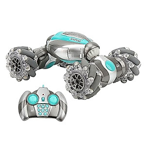 Alomejor Remote Control Car Toy, 2.4Ghz RC Stunt Car 360 Degrees Rotation ABS Electronic Component for Home (Green)