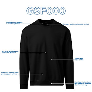 Gildan Softstyle Crewneck Sweatshirt, Style GSF000, Black, Large
