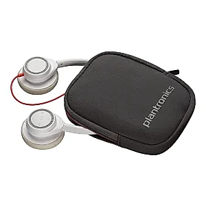 Poly - Blackwire 7225 Wired USB-A Headset (Plantronics) - White - Dual-Ear (Stereo) Computer Headset - Connect to PC/Mac via USB-A - Active Noise Canceling - Works with Teams, Zoom