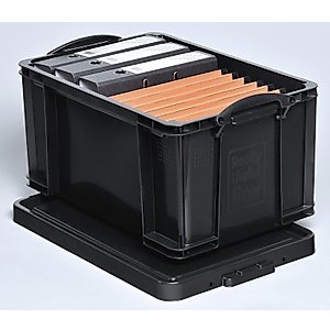 Really Useful Transparent Plastic Box Black 48 Litres 60 x 40 x 31.5 cm