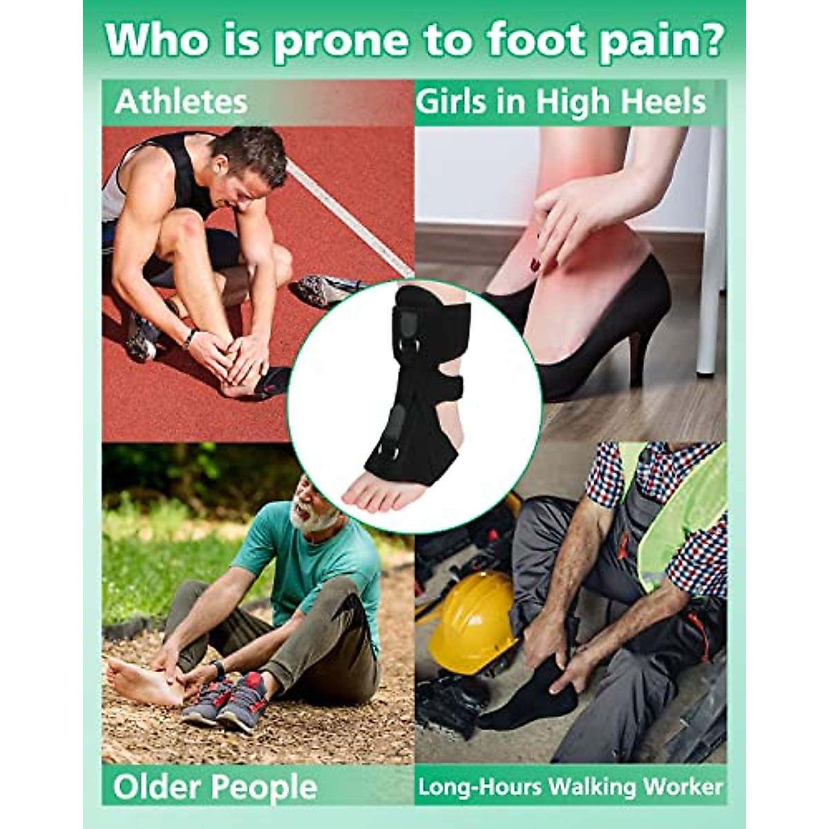 GOANDO 2 Pack Plantar Fasciitis Night Splint Upgrade Foot Brace Plantar Fasciitis Relief Splint Fit Women Men Adjustable Orthotic Stretcher Support Relief Foot Drop Achilles Tendonitis Day&Night