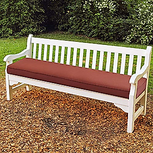 Patio Furniture Outdoor Bench Cushion Olefin Fabric Slipcover Sponge Foam 46.5” x 17.5” x 3” - Red Color