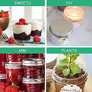 Cibeat 16 PACK Mini Mason Jars Glass Canning Jars, 4 OZ Jelly Jars With Regular Lids, Ideal for Honey, Jam, Wedding Favors, Shower Candle, Baby Food, Small Spice Jars