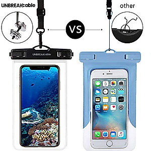 UNBREAKcable Waterproof Underwater Mobile Phone Case - [Pack of 2] 7.0 Inch IPX8 Waterproof Mobile Phone Case for Swimming, Bathing for iPhone 14 13 12 11 Pro Max Mini, XS X XR SE 8 7 6 Samsung & More
