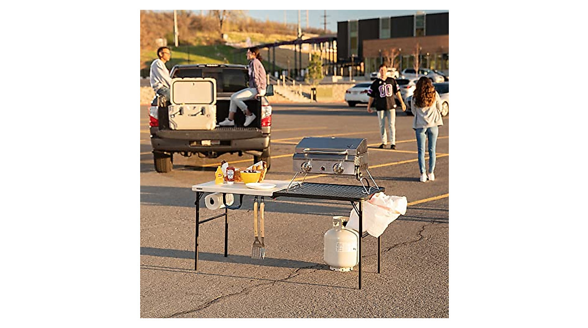 Lifetime 5-Foot Folding Tailgate Table with Grill Rack | Portable ...