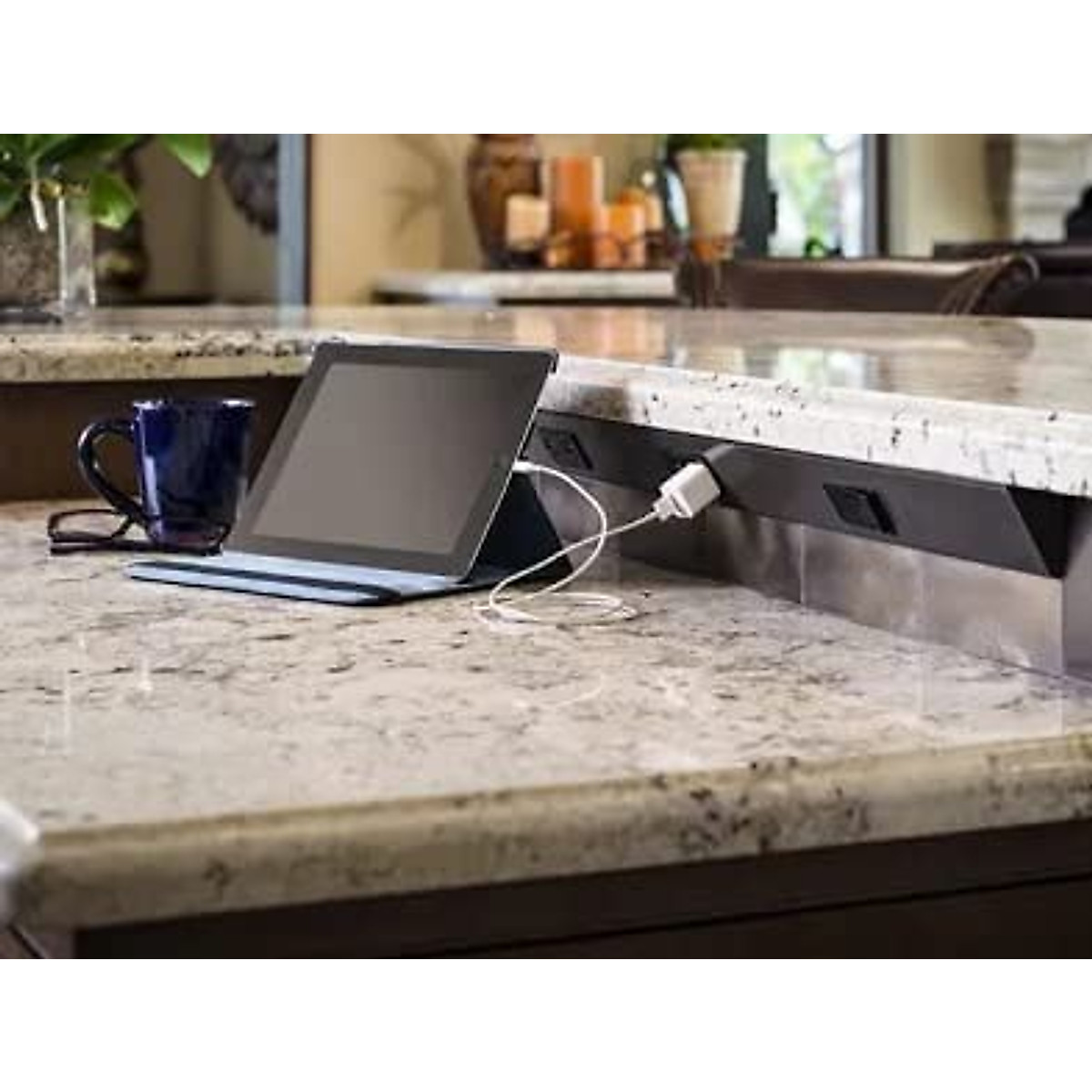 Task APT Angled Power Strip 18 inch Left, 3 Receptacles, White