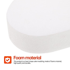 Kisangel Polystyrene Cake Wedding Cake Stand 3Pcs Cake Foams Dummies Heart Shaped Polystyrene Model DIY Cake Modelling for Wedding Arts Crafts Decor Wedding Decor Fake Cake Foam