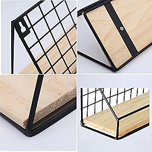 RANYUBIN Floating Shelves Wall Mounted, Rustic Wood Storage Set of 3 for Picture Frames, Collectibles, Decorative Items, Great for Living Room, Office, Bedroom, Bathroom, Kitchen etc