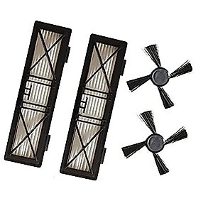 ALPGEN 2pcs Filter ; 2pcs Side Brush/Fit for Neato Botvac D3 D4 D5 D6 D7 D70 D75 D80 D85 Connected Botvac 75e 80 85 Sweeping Robot Set