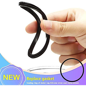 5Pcs Black Replacement Rubber Lid Ring Compatible with Travel Mug 16oz & 20oz Gasket Seals Lid for Insulated Stainless Steel Tumblers, Coffee Cups,Glassware and Drinkware,Kitchen and Dining