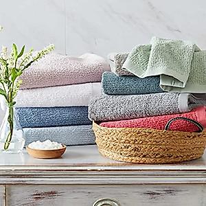 NY Loft 100% Cotton Quick Dry Towel Set | Textured Bathroom Towels | Highly Absorbent and Durable Towel Set | Greenwich Collection (6 Piece Towel Set, Lilac Snow)