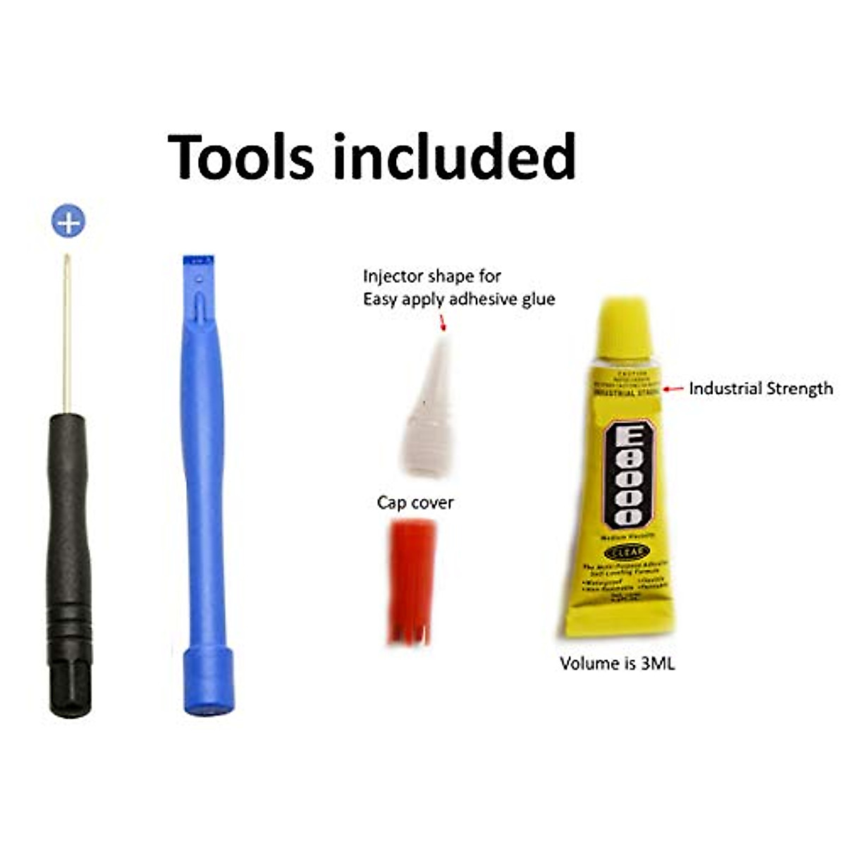 for PowerBeats 3 Ear Hook Loop Clip Silicone Replacement Repair Parts Left and Right Fit Dre Power Beats 3 Wireless Headset Headphone + Tool + Glue (Black)