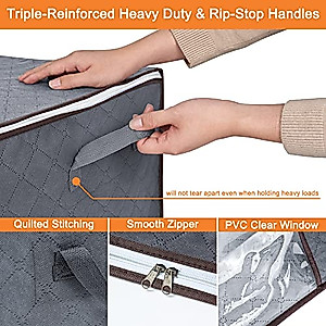 Criusia 3 Pack Clothes Blanket Storage Bags with 8 Pack 11 Inch Cube Storgae Bins