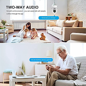 1080P Light Bulb Security Camera, 360° Panoramic 2.4Ghz & 5Ghz Wireless WiFi Camera,with Infrared Night Vision & Motion Detection & 2-Way Audio Home Camera for Baby/Elder/Pet
