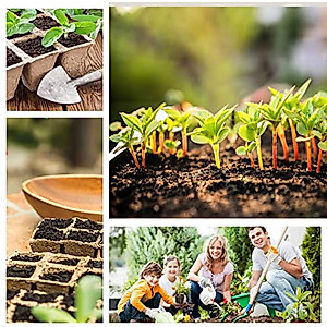 2BFFS.COM Seedling Tray- Germination Kit-Organic Biodegradable Pea Pots Starter Kit, 10PK Peat Pots Seed Starter Trays, 120 Cells. Organic Plant Starter Kit with 12 Plant Labels