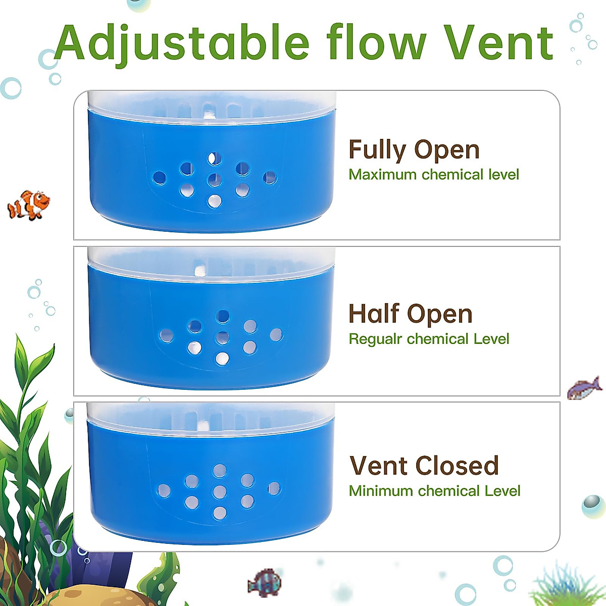 Watersecret Turtle Floating Pool Chlorine Dispenser 2 in 1 kit, Collapsible Chlorine Floater ，Anti-Corrosion Fits 3" Chlorine Tablets，Release Adjustable for Swimming Pool,Hot Tub SPA（2 Pack