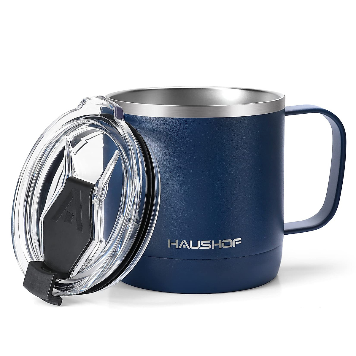 HAUSHOF Navy Blue 14 oz Coffee Mug and 6PC Kitchen Knife Set