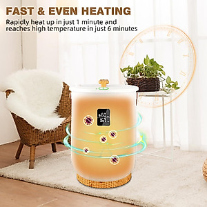 Keenray Adjustable Temperature Towel Warmer with Timer, Safety Lock, and Display - For Bathroom, Hot Tub, Spa, White, CL27