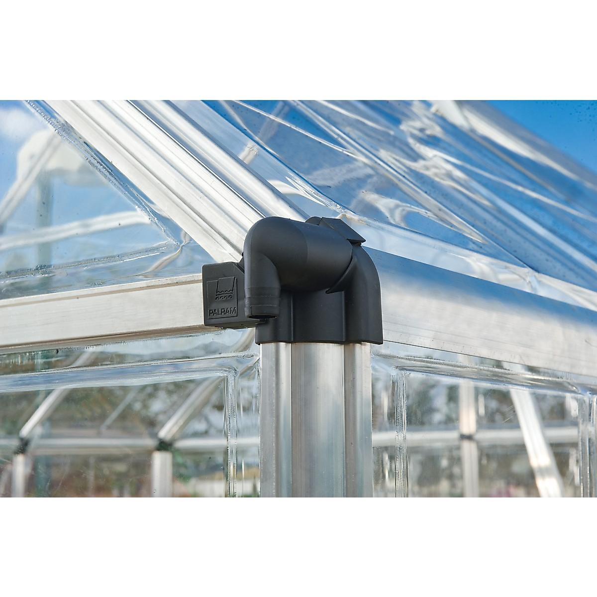 Palram - Canopia Snap & Grow 8 Ft. x 12 Ft. Greenhouse Kit Hobby DIY Walk In Green House Heavy Duty Polycarbonate, Aluminium Frame, with Lockable Door and Vent for Outdoors, Garden, Backyard In Silver