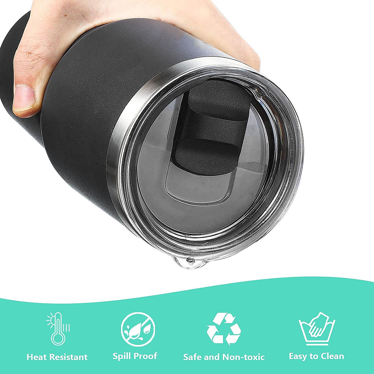 ANBOO 3 Pack 20 oz Magnetic Tumbler Lid with 3 Magnetic Slider Replacement Compatible for YETI 20 oz Rambler, Ozark Trail, Old Style Rtic, Slider Switch Spill Proof Tumbler Cover