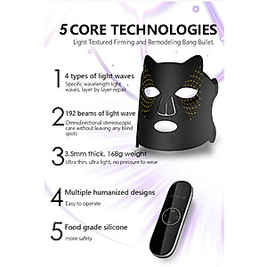 ReNew You Essentials Red Light Therapy For Face, multiple colors LED Face Mask Light Therapy, Red Light Therapy Mask Skin Care At Home Use