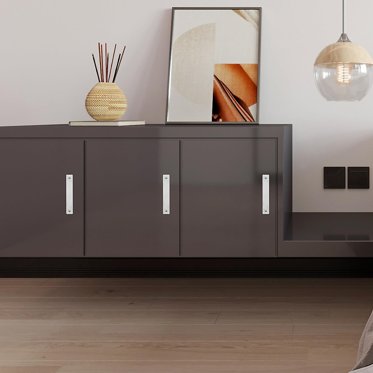 2pcs Sliding Door Handle Sliding Door Pull Handles Kitchen Cabinet Handles Cupboard Pull Handles Window Handles Wardrobe Handle Cabinet Handles Helper Cabinet Pull Handles