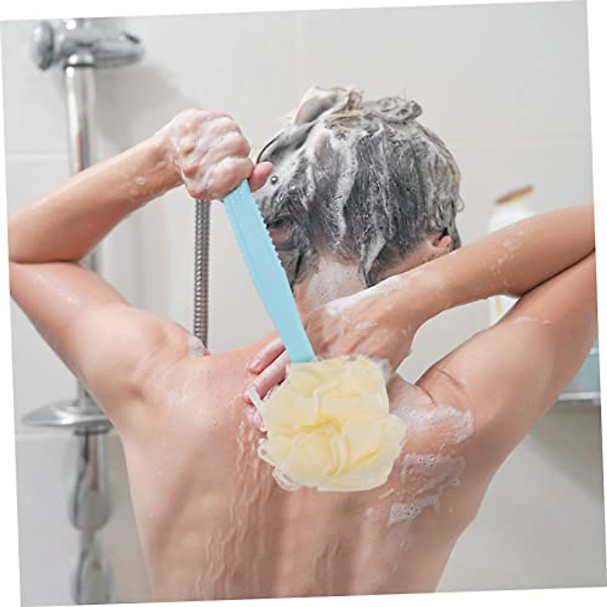 FRCOLOR 2pcs Shower Brush Bath tub Cleaning Brush Body exfoliator Brush Bathtub Cleaning Brush Bathing Brushes Bath Scrubber Brush Body Cleaning Brush pp Back Skin Brush Back Scrubber Wet