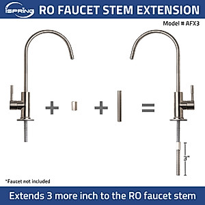 Ispring Afx3 Water Filter 3Inch Faucet Stem Extender For 1/4Inch Tubing