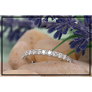 Dazzlingrock Collection 0.50 Carat (ctw) 10K Round Diamond Wedding Anniversary Stackable Band 1/2 CT, White Gold, Size 6.5