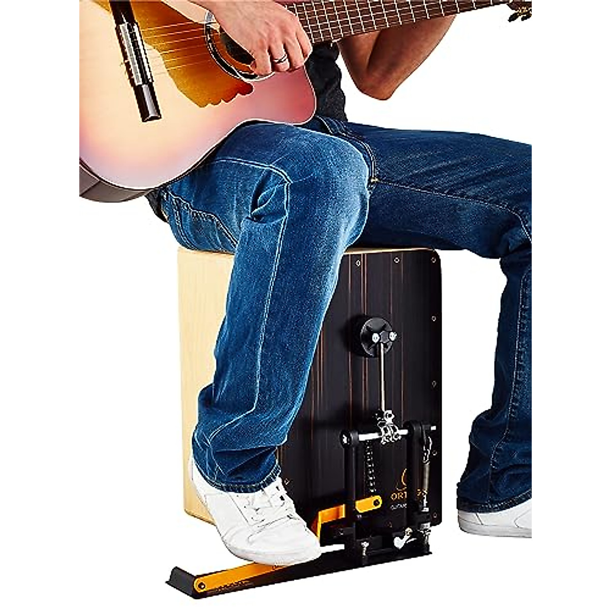 Ortega Guitars Hands Free Percussion-Right-Foot Cajon Pedal, Bag (OCJP-GB)