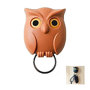 Owl Key Holder, Night Owl Key Holder, Magnetic Owl Key Holder, Owl Key Chain Holder, Key Chain Ring Holder for Wall, Automatic Open Close Eyes Keychain Hooks Holder Magnetic Wall Mount Owl (C1PCS)