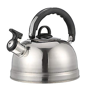 YARNOW Stainless Steel Teakettle, 3 Quart Whistling Teapot with Handle, Tea Kettle for Stovetop ( Silver )