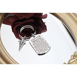 FAADBUK Doctor Keychain Doctor Thank You Gift Caduceus Charm Medical Jewelry Medical Student Graduation Gift (Doctor Keychain)