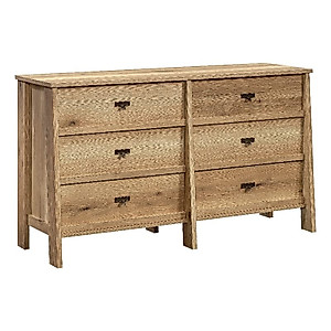 Sauder Trestle Engineered Wood 6 Drawer Dresser in Timber Oak